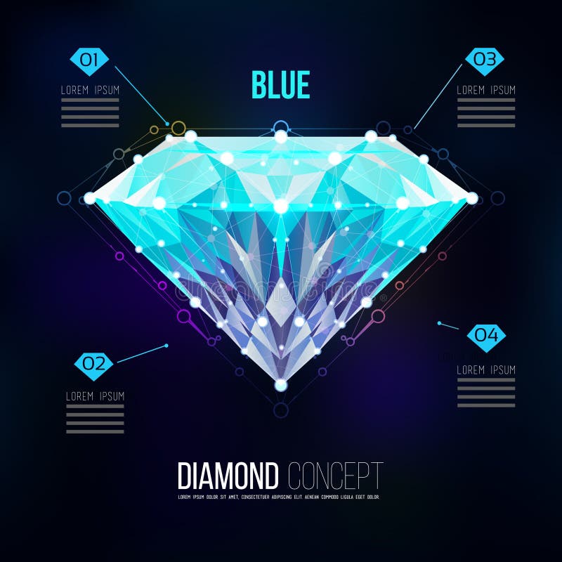 Blue DiamondVector Shape of a Color Blue Brilliant Stock Vector ...