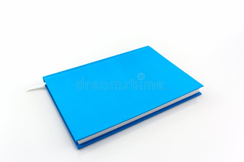 The Blue Diary Lies on a Light Background. on Has a White Pen and a ...