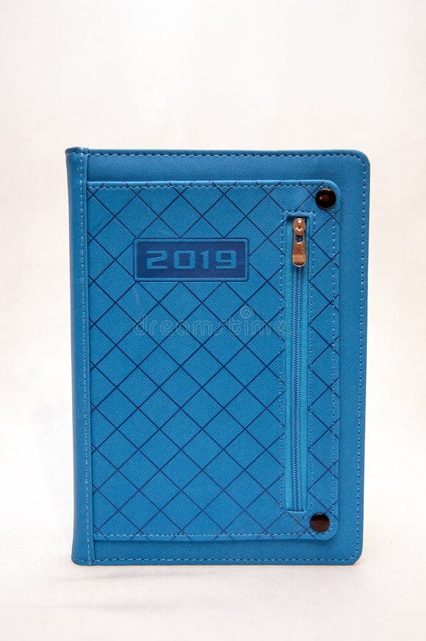 Blue Diary on a White Background. Stock Photo - Image of text, blank ...