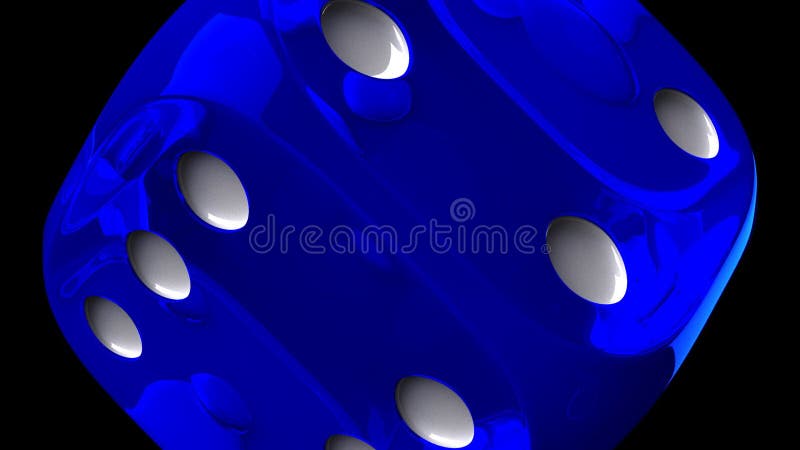 Blue Dice on Black Background Stock Video - Video of number, shake ...