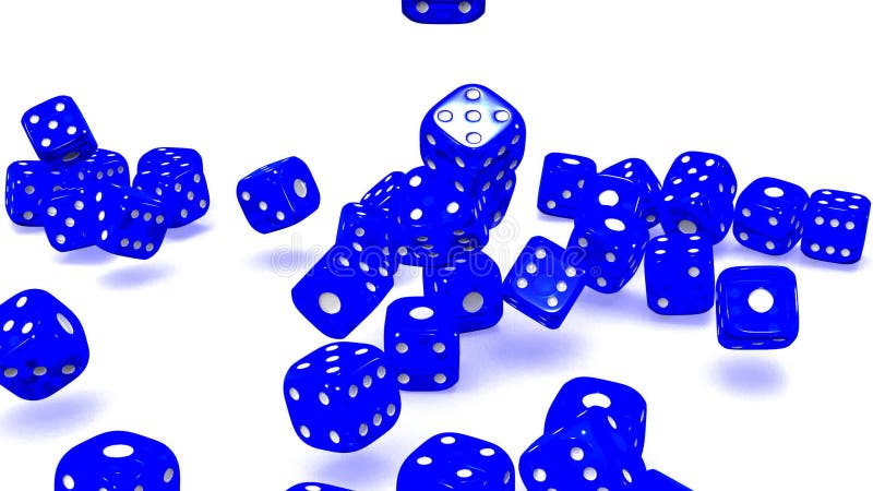 Blue Dice on White Background Stock Video - Video of fortune, square ...