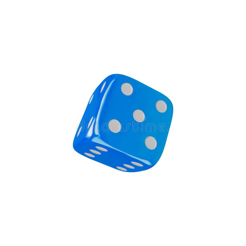 Blue Die in Mid-roll 3D Icon Vector Illustration Stock Vector ...