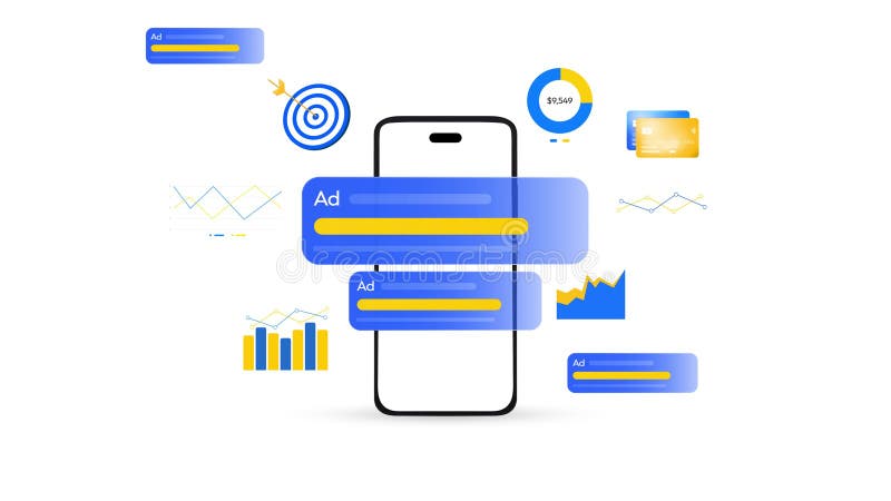 Blue Digital Advertisement Concept Design with Multiple Devices and ...