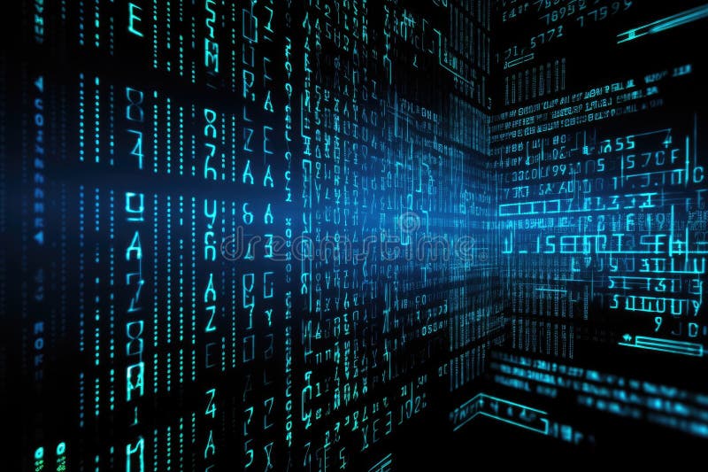 Blue Digital Background With Binary Code 3d Rendering Toned Image Digital Background With Blue