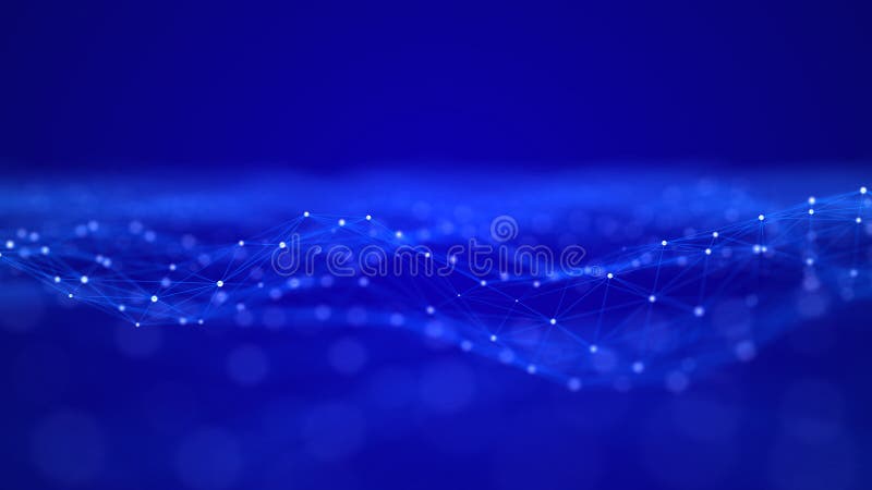 Blue Digital Background. Network Connection Structure on Blue ...