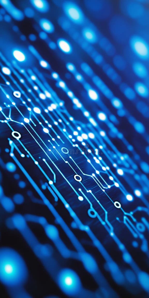 Blue Digital Binary Code Matrix Background, Digital Data Stream, Software, Programming Concept ...