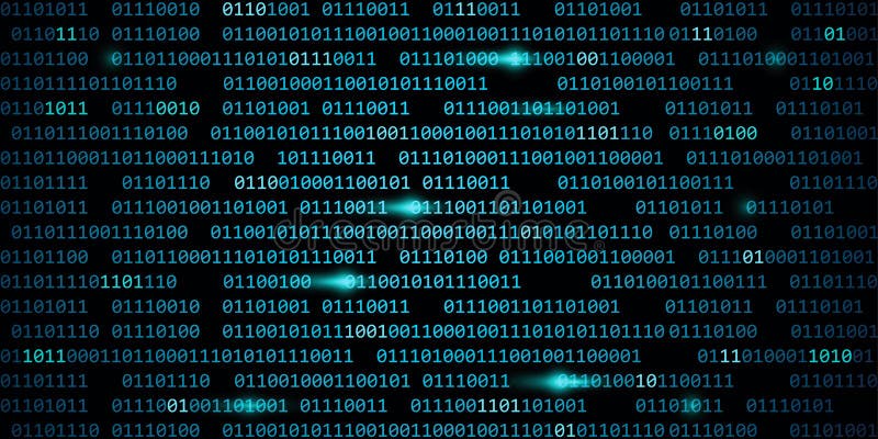 Blue Digital Binary Code Web Cyber Technology Background Stock Vector ...