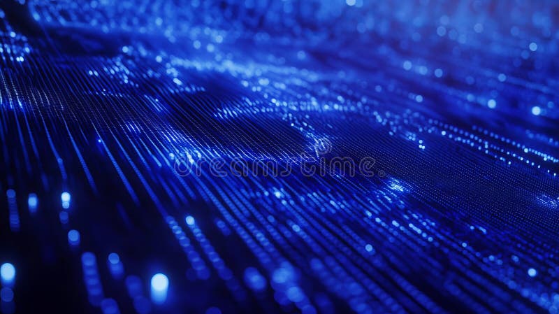 Blue Digital Binary Data on Computer Screen Background Stock Photo ...