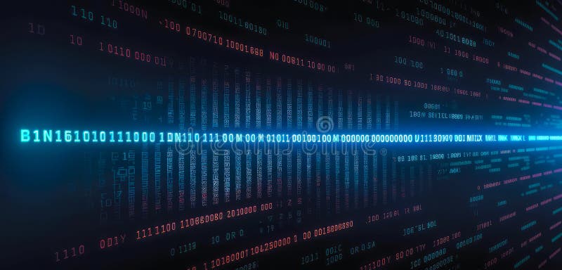 Blue Digital Binary Data On Computer Screen Background Binary Code Background Digital Binary