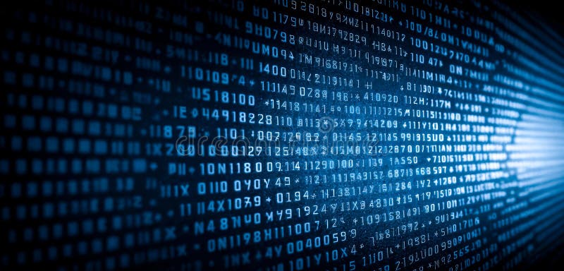 Blue Digital Binary Data On Computer Screen Background Binary Code Background Digital Binary