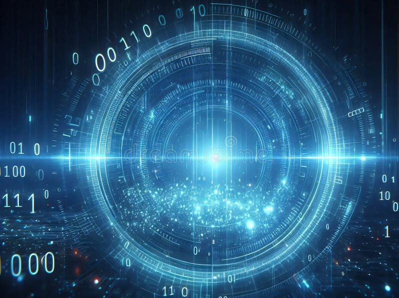 Blue Digital Binary Data Earth Computer Screen Background - Technology ...