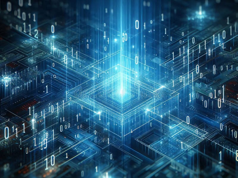 Blue Digital Binary Data Earth Computer Screen Background - Technology ...