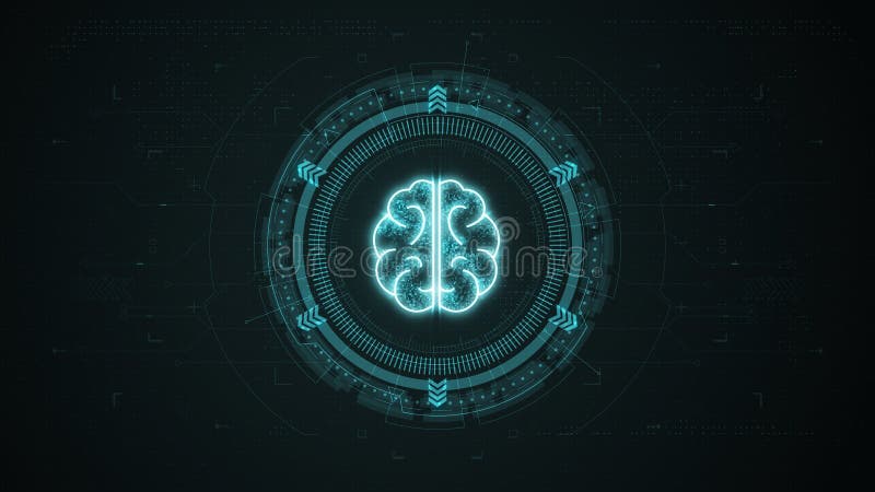 Brain Rotation Loop Background 3D Rendering Animation. Human Brain Lobe ...