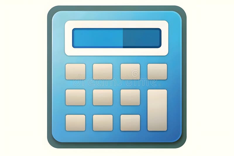 Blue Digital Calculator Isolated on White Background Stock Illustration ...
