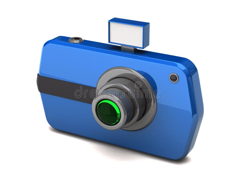 Blue digital camera stock illustration. Illustration of body - 14619739