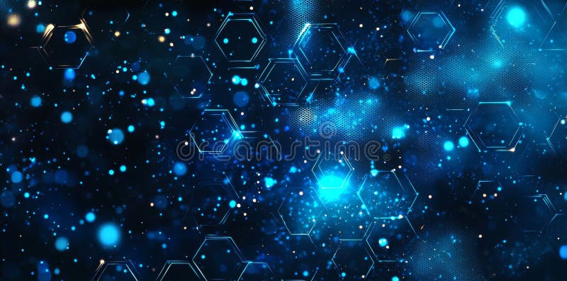 A Blue Digital Communication Background with Hexagonal Connecting ...