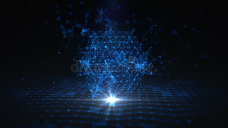 Blue Digital Cube Circle Rotation, Technology and Metaverse, Technology ...