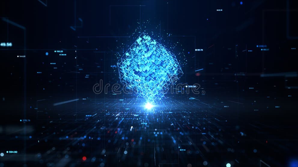 Blue Digital Cube Circle Rotation Stock Illustrations – 84 Blue Digital Cube Circle Rotation ...