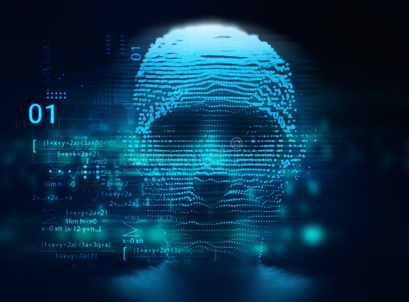 Blue Digital Cyber Hacker 3d Illustration Stock Illustration ...