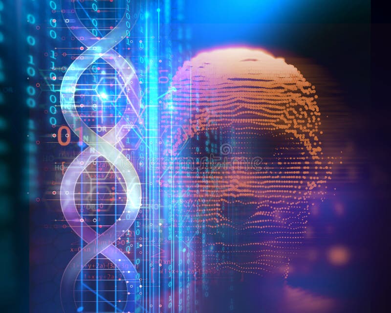 Blue Digital Cyber Hacker 3d Illustration Stock Illustration ...