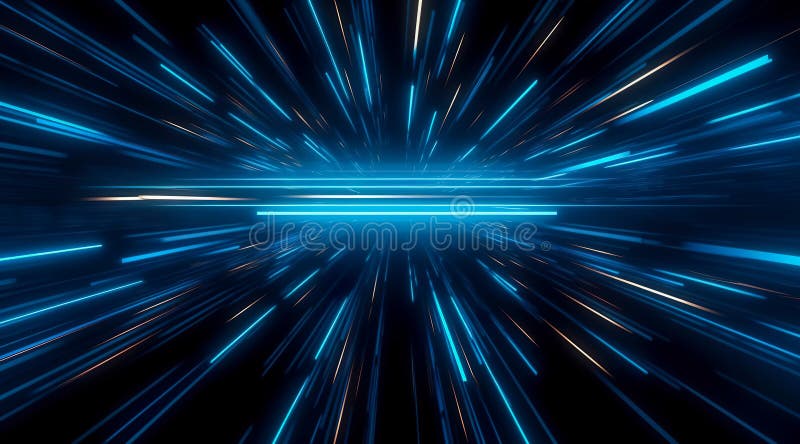 Blue Digital Cyberspace and Digital Data Network Connections Concept ...