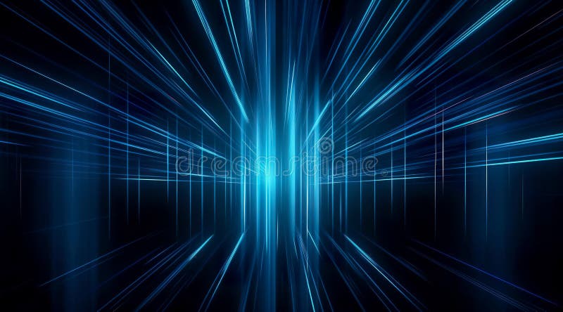 Blue Digital Cyberspace and Digital Data Network Connections Concept ...