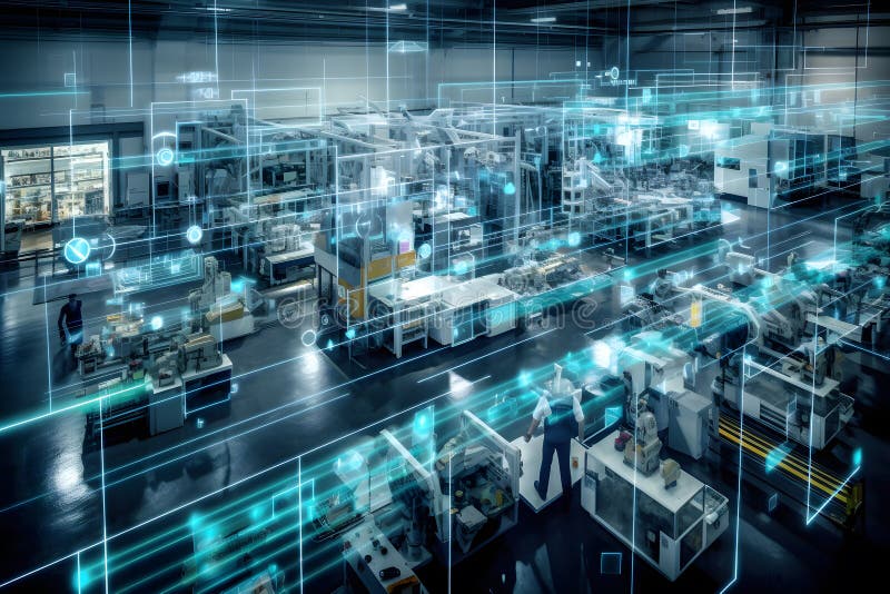 Blue Digital Cyberspace and Digital Data Network Connections Concept ...