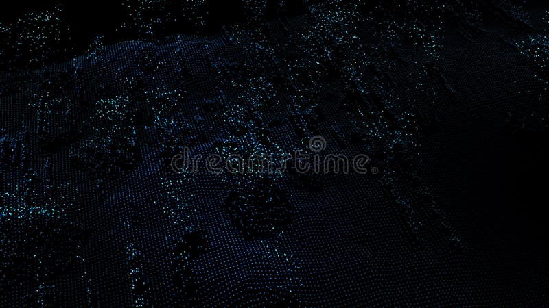 Blue Digital Data Floating in Three Dimension Space Stock Footage ...