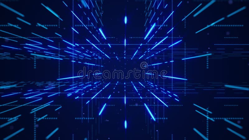 Blue Digital Data Lights Grid Technology Background Stock Footage ...