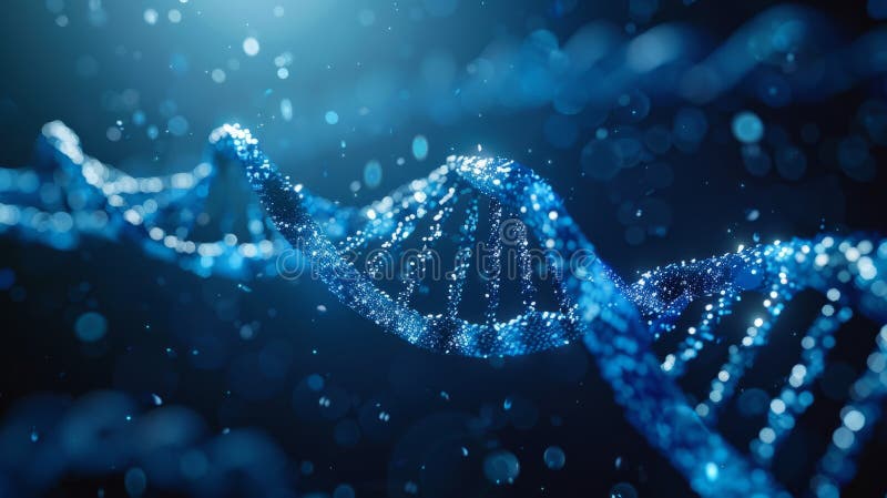 Blue digital dna strand stock photo. Image of biotechnology - 323352092
