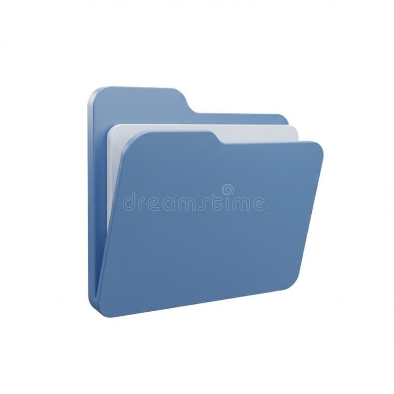 Blue Digital File Folder Icon 3D Render Illustration Data Design System ...