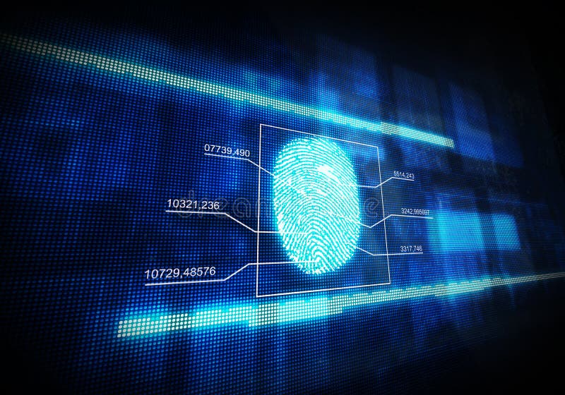 The System of Fingerprint Scanning - Biometric Security Devices Stock ...