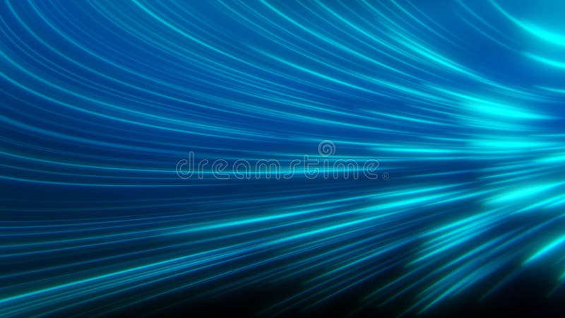Blue Digital Flowing Warp Light Speed Background Stock Illustration ...