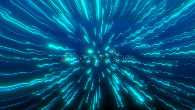 Blue Digital Flowing Warp Light Speed Background Stock Illustration ...