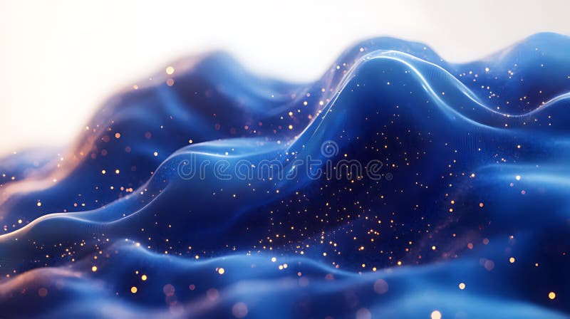Blue Digital Landscape, Glowing Particles, Abstract Background ...