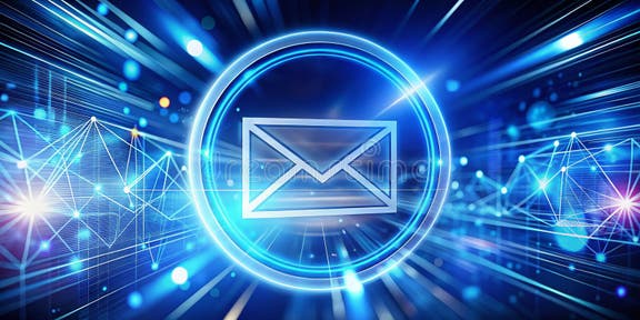 Blue Digital Light Abstract Email Symbol a Stunning Visual ...