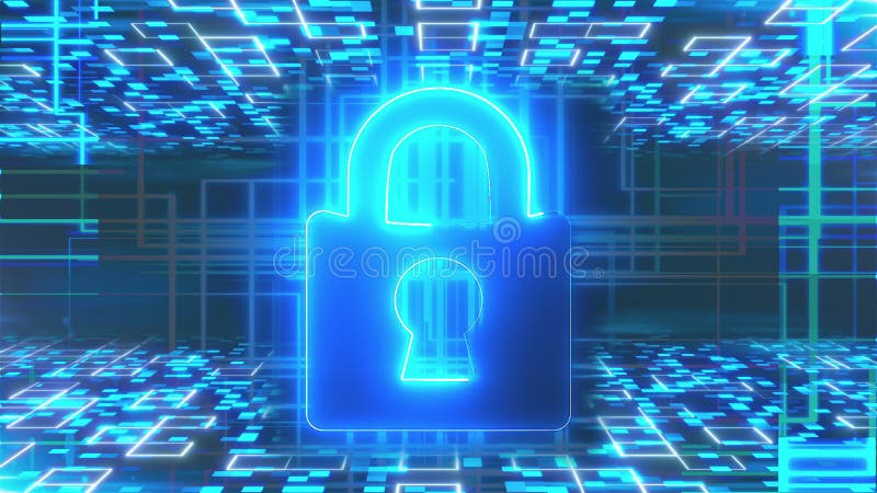 Digital lock stock footage. Video of cyber, network - 353086240