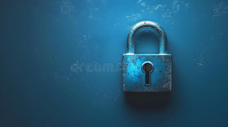 Blue Digital Lock: Secure Data Emblem. Concept Blue Digital Lock ...