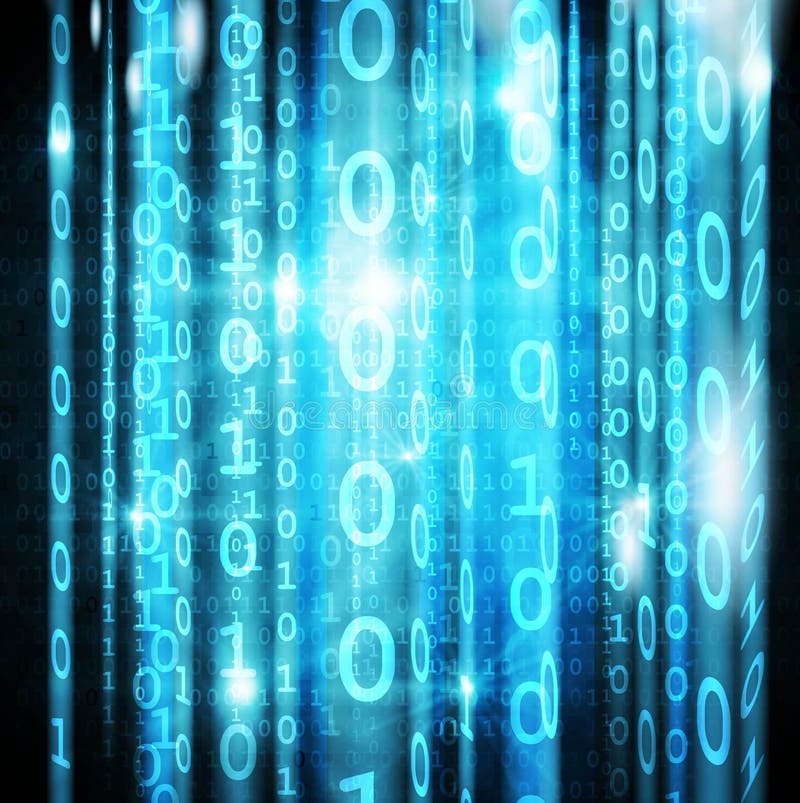 Blue Digital Matrix on Screen Stock Vector - Illustration of crime ...