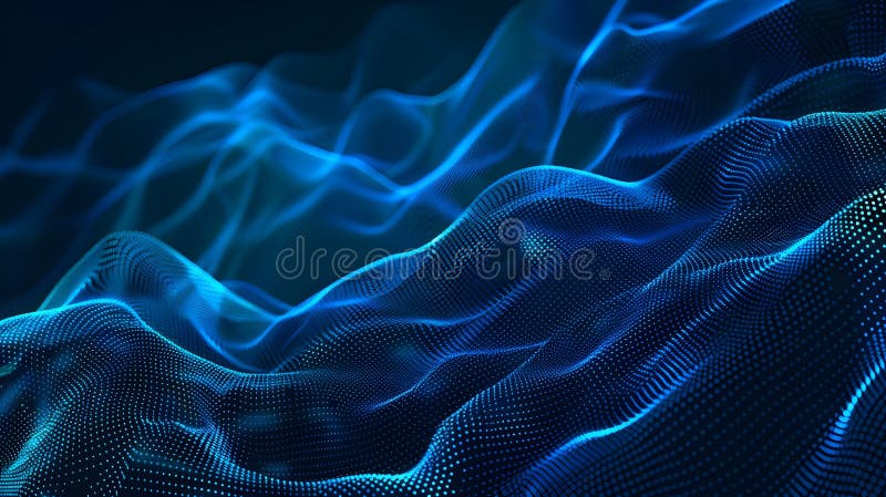 Blue Digital Mesh Abstract Background with Futuristic Technology ...