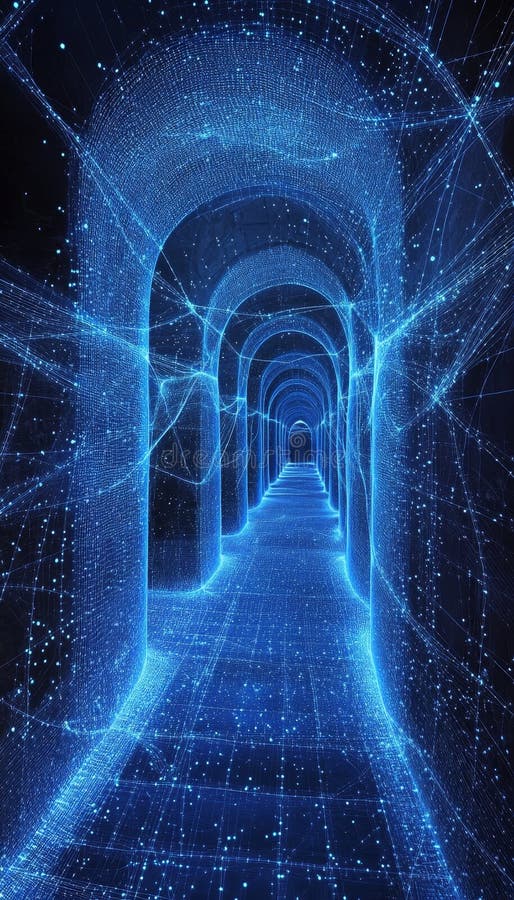 Blue Digital Network Glowing, Sacred Geometry Design, Spiritual ...