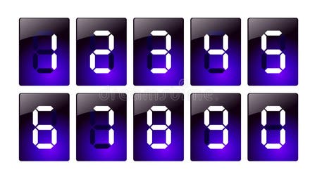 Blue digital number icons stock illustration. Illustration of buttons ...