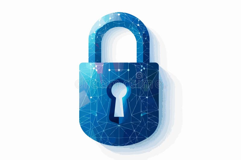 Blue Digital Padlock Isolated Vector Style Stock Vector - Illustration ...