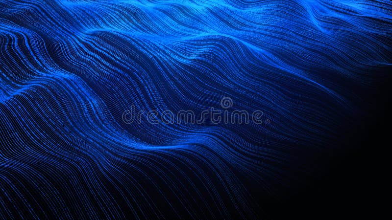 Blue Particle Line Wave Abstract Background Modern Design with Copy ...