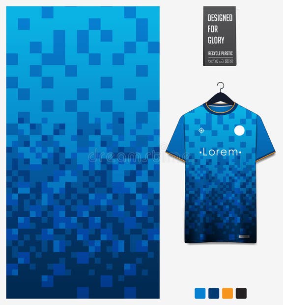 Blue Digital Pixel Pattern Fabric Transitioning from Lighter To Darker ...
