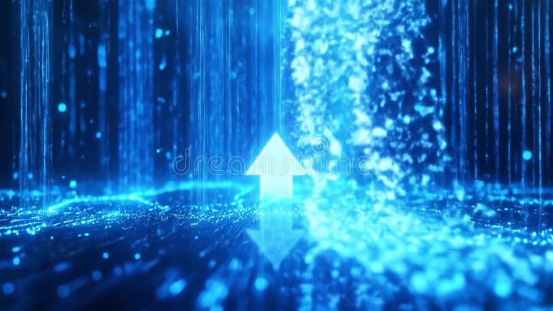 Blue Digital Rain Abstract Background Loop Stock Footage - Video of ...