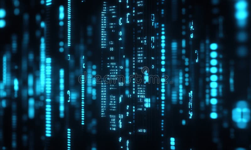 Abstract Digital Data Stream Background Stock Illustration - Illustration of system, binary ...