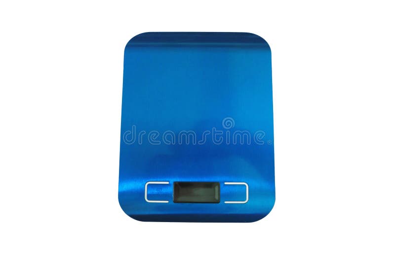 Blue Digital Scale Placed on White Background Stock Image - Image of ...