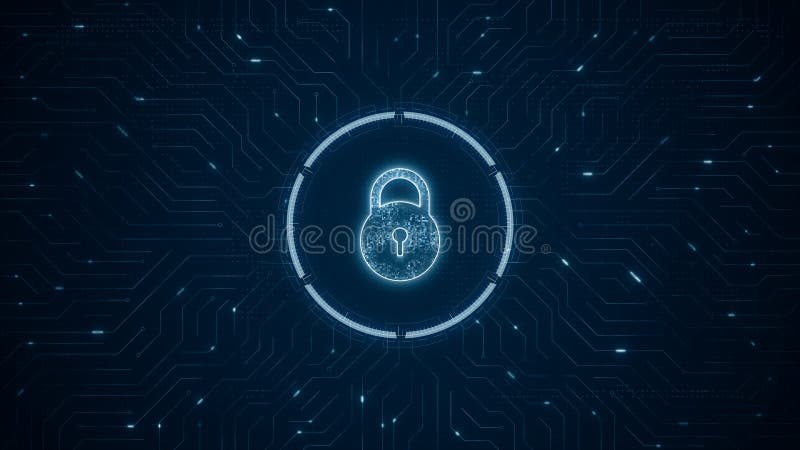 Blue Digital Security Key Logo and Futuristic Technotogy Circle HUD ...