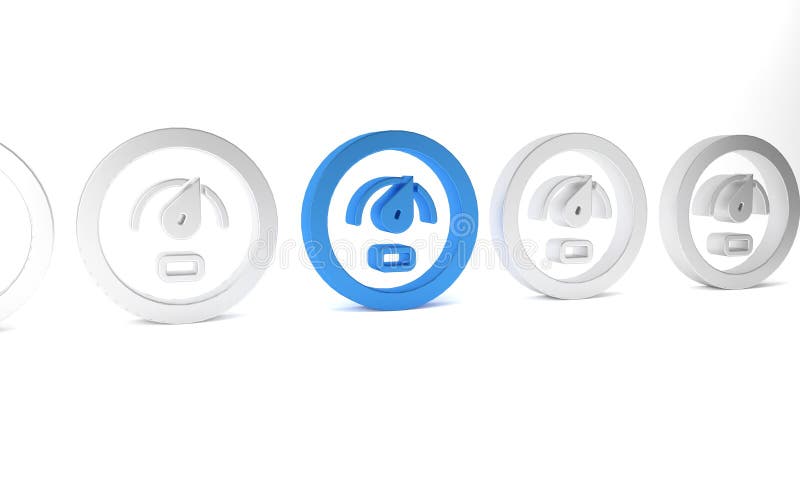 Blue Digital Speed Meter Concept Icon Isolated on White Background ...